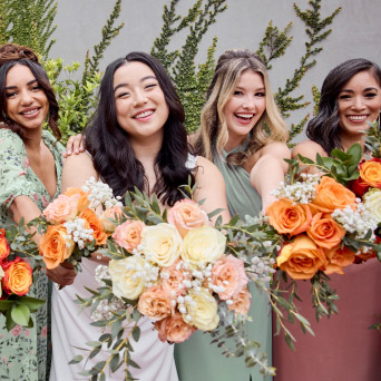 Mismatch Bridesmaid Dresses Same Color Different Styles | David's Bridal